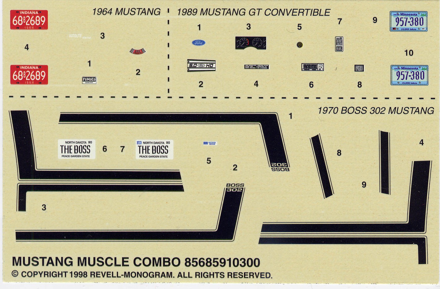 Photo: Ford Mustang Muscle Trio Decals | RM Mustang Muscle Trio '60s ...