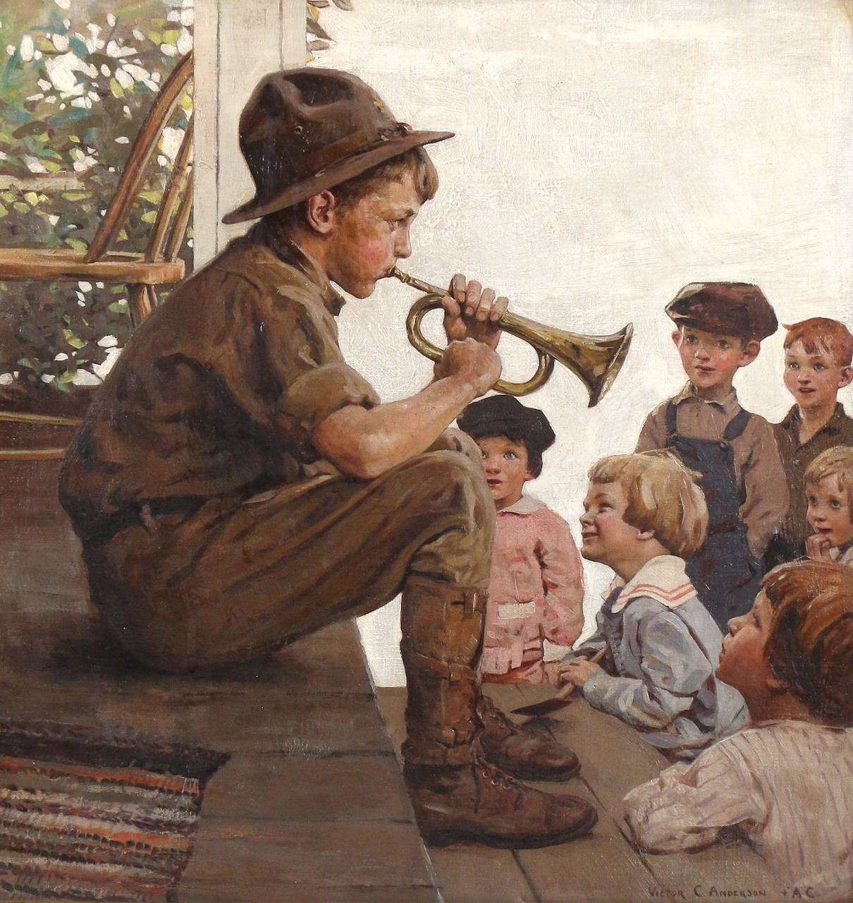 Photo: Boy With Bugle (undated) | Victor Coleman Anderson album ...