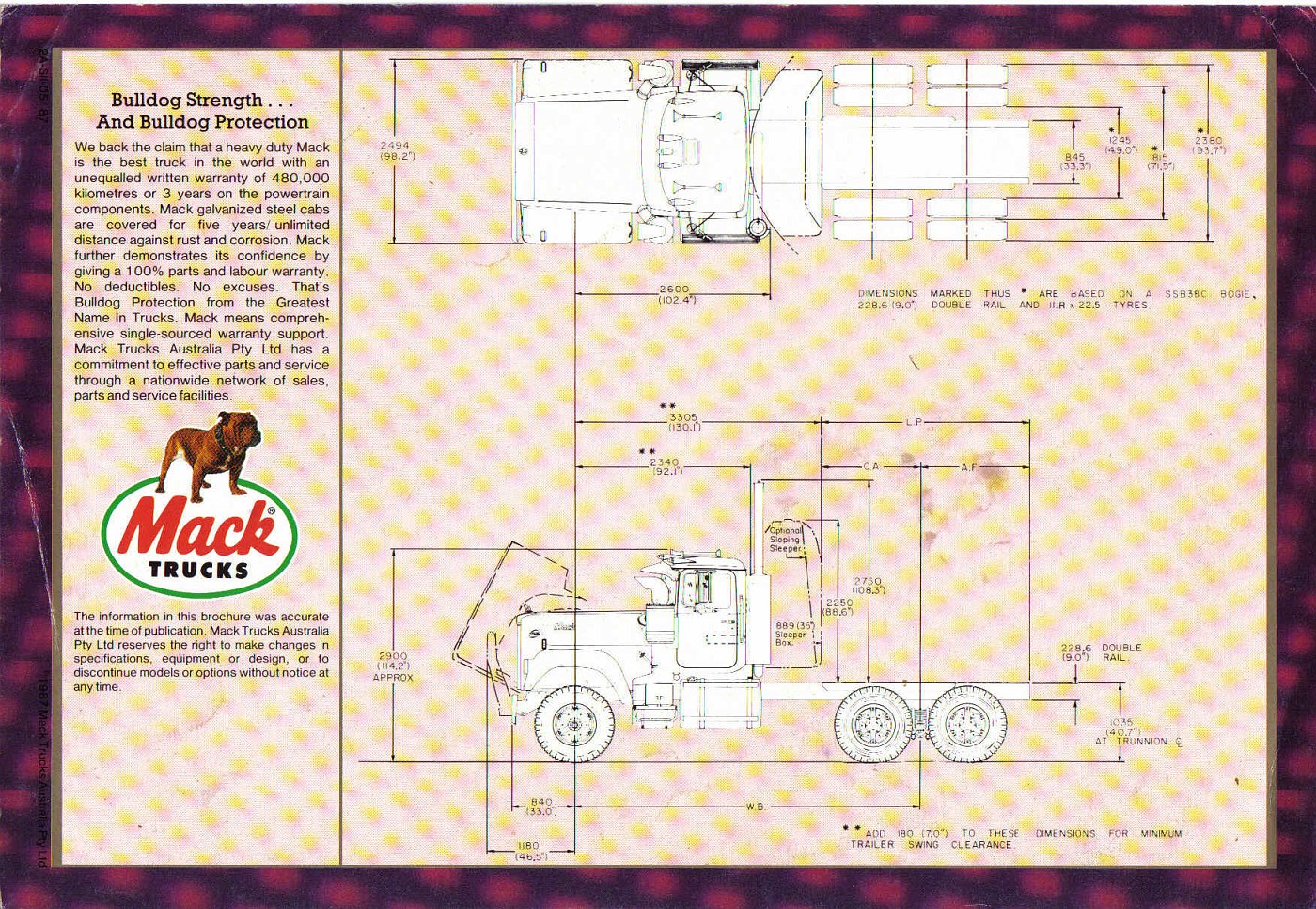 Photo: mack superliner mk 2 spec sheet pg 2 | Mack Superliner II ...