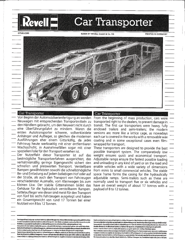 Photo: Revell 07480 - car transporter instructions01 copy | REVELL Car ...
