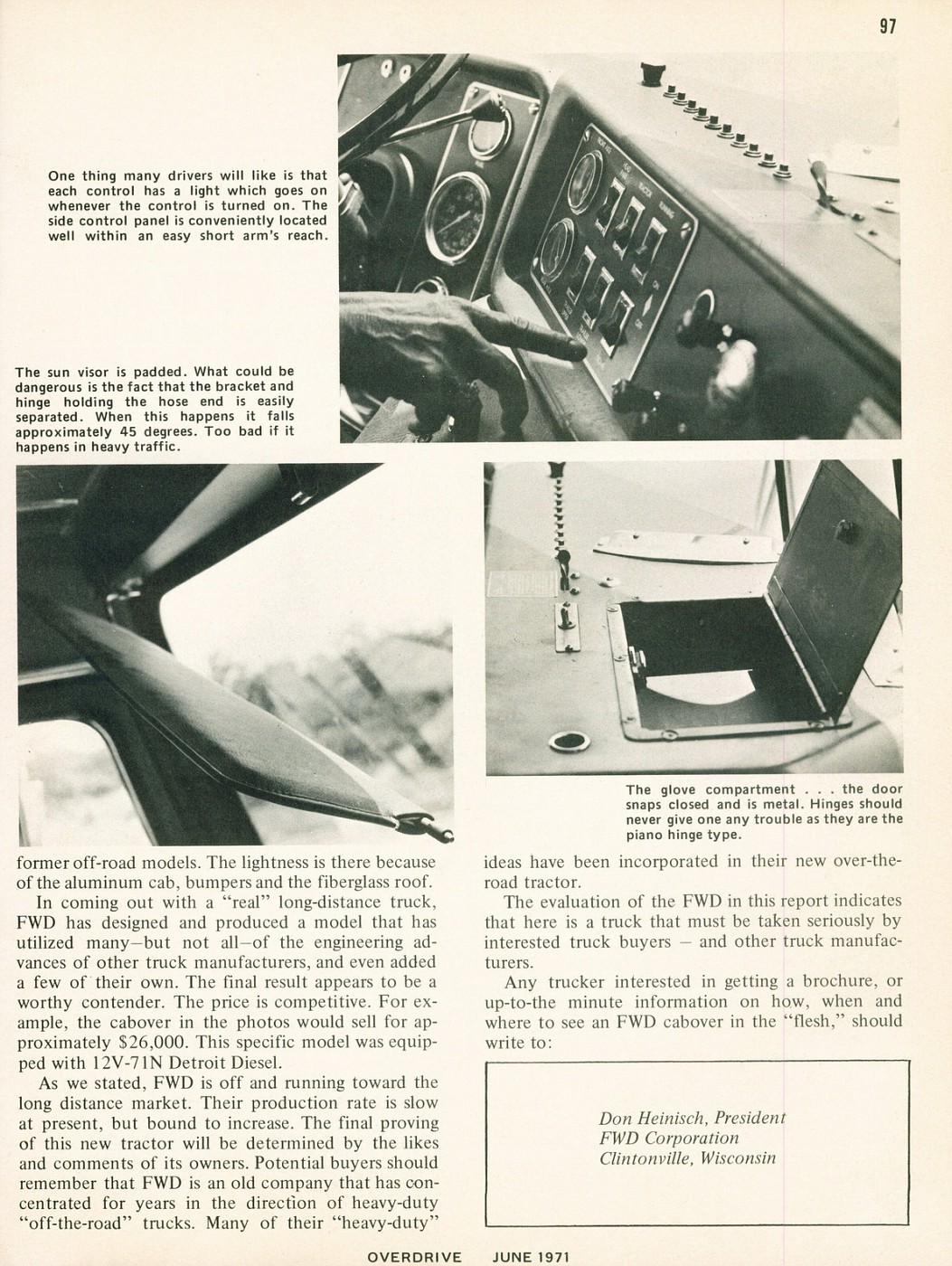 Photo: June 1971 FWD cabover 6 | 06 Overdrive Magazine June 1971 album ...