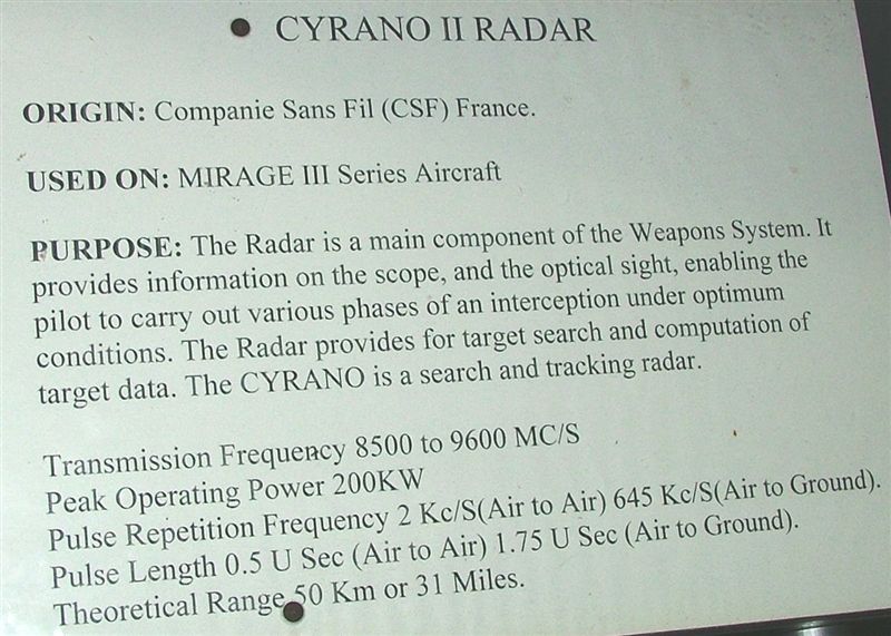 Photo: Cyrano II Radar plaque | Fighter World album | ooO(PETER)Ooo ...