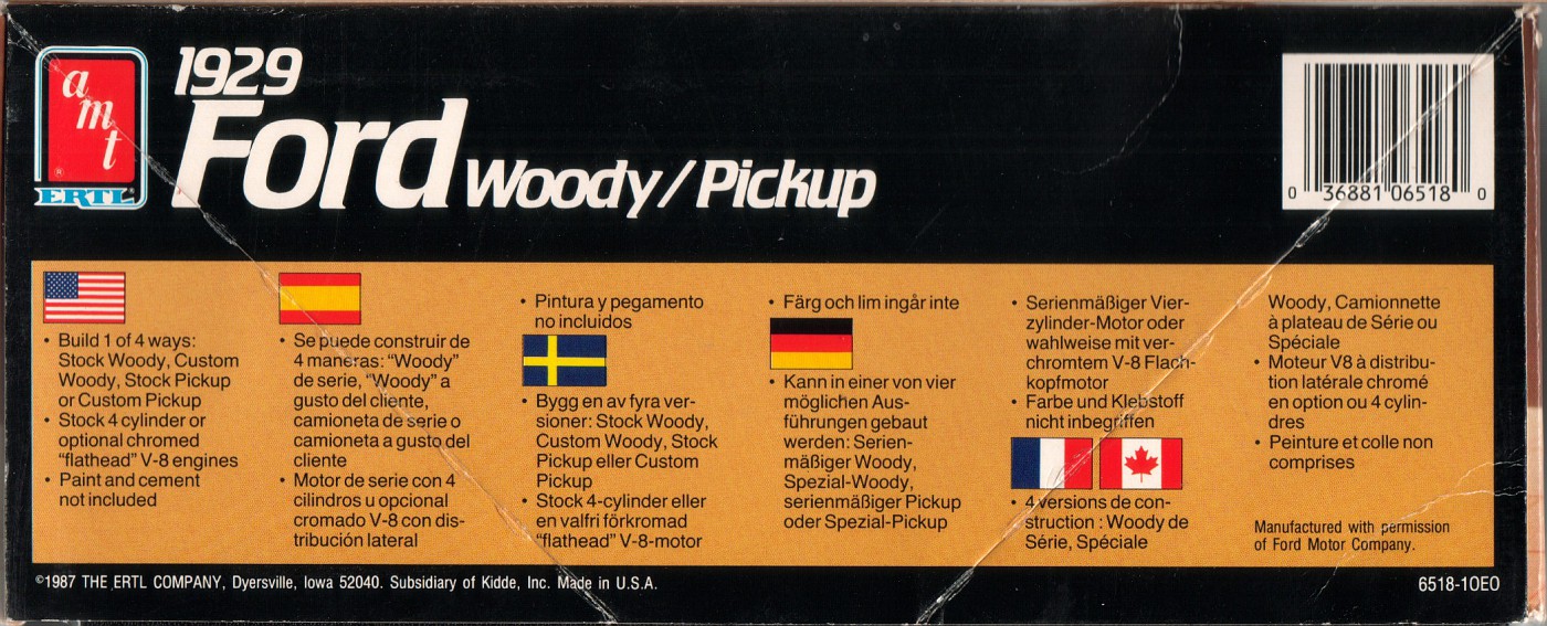 Photo: 1929 Ford Woody Pickup amt Box Top side | AMT 1929 Ford Woody ...