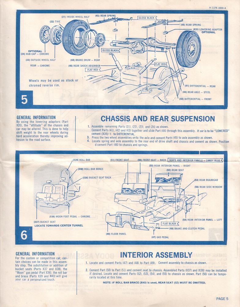 Photo: 55 CHEVY REVELL Instructions page 5 | REVELL '55 Chevy #H-1374 ...