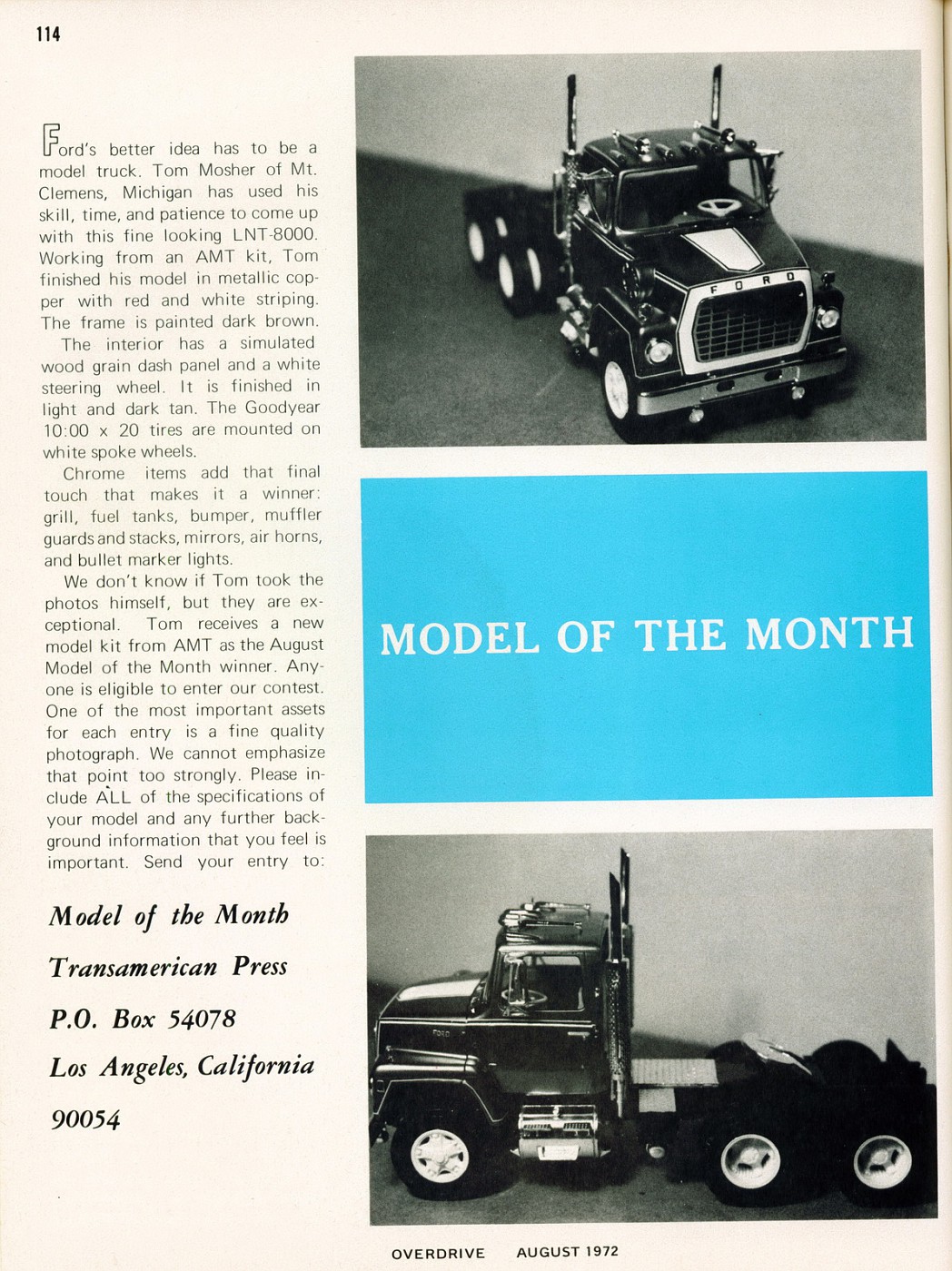 Photo: August 1972 Model of the Month | 08 Overdrive Magazine August ...