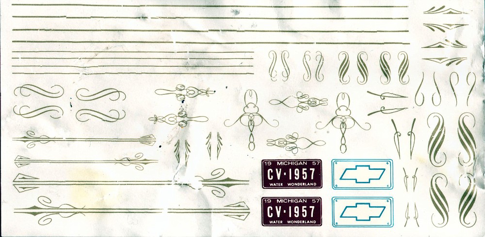 Photo: 57 Chev decals | AMT '57 Chevy Bel Air Convertible 1/16 scale ...