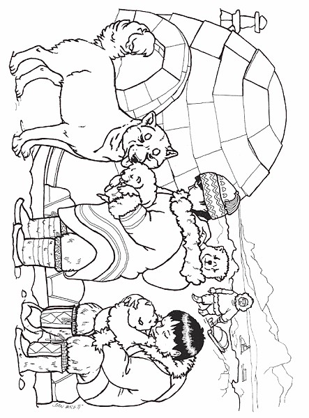 the three snow bears coloring page