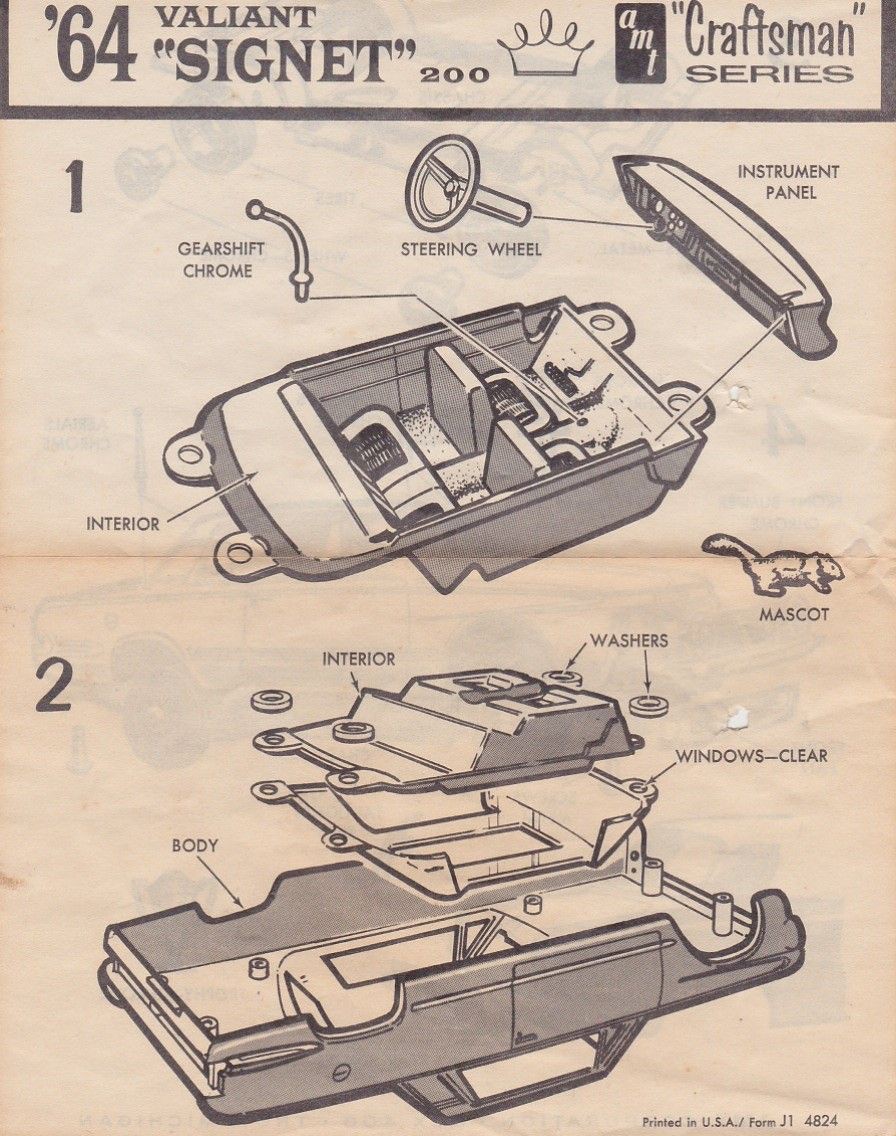 Photo: 1964 Valiant - Inst 1 | AMT '64 Valiant Signet 200 #J1-4824 ...
