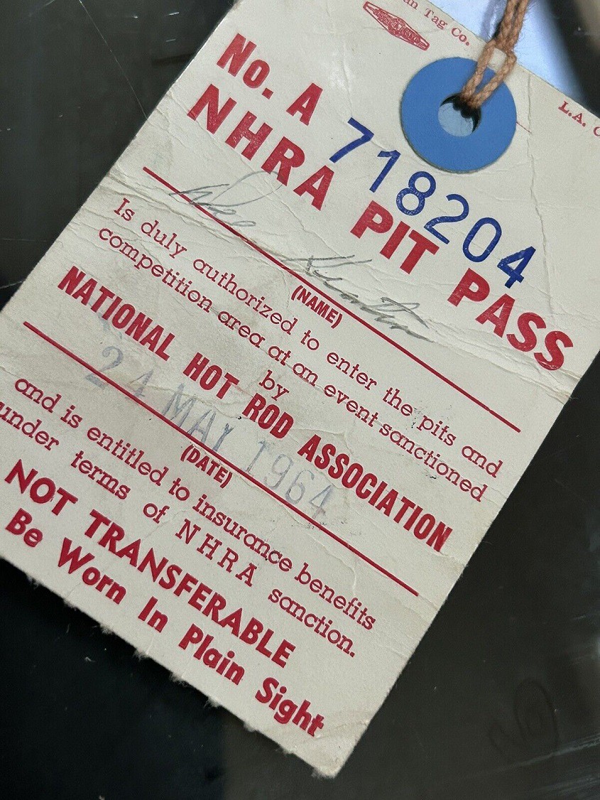 Photo: NHRA 1964 Pit Pass of Dee Keaton | MISC DRAG RACING PIC'S XI ...