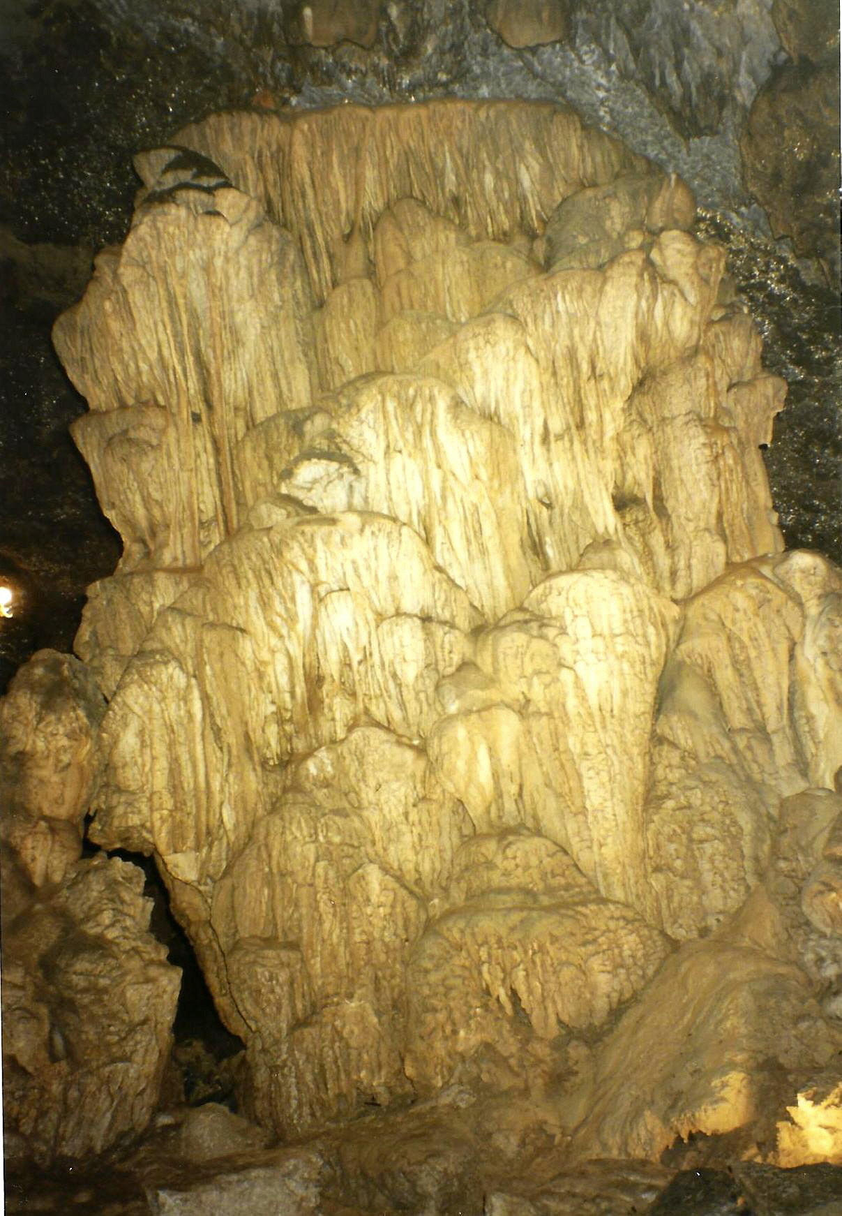 Photo: Shiny Yellow Rock Column at Woodward Cave in Haines Township ...