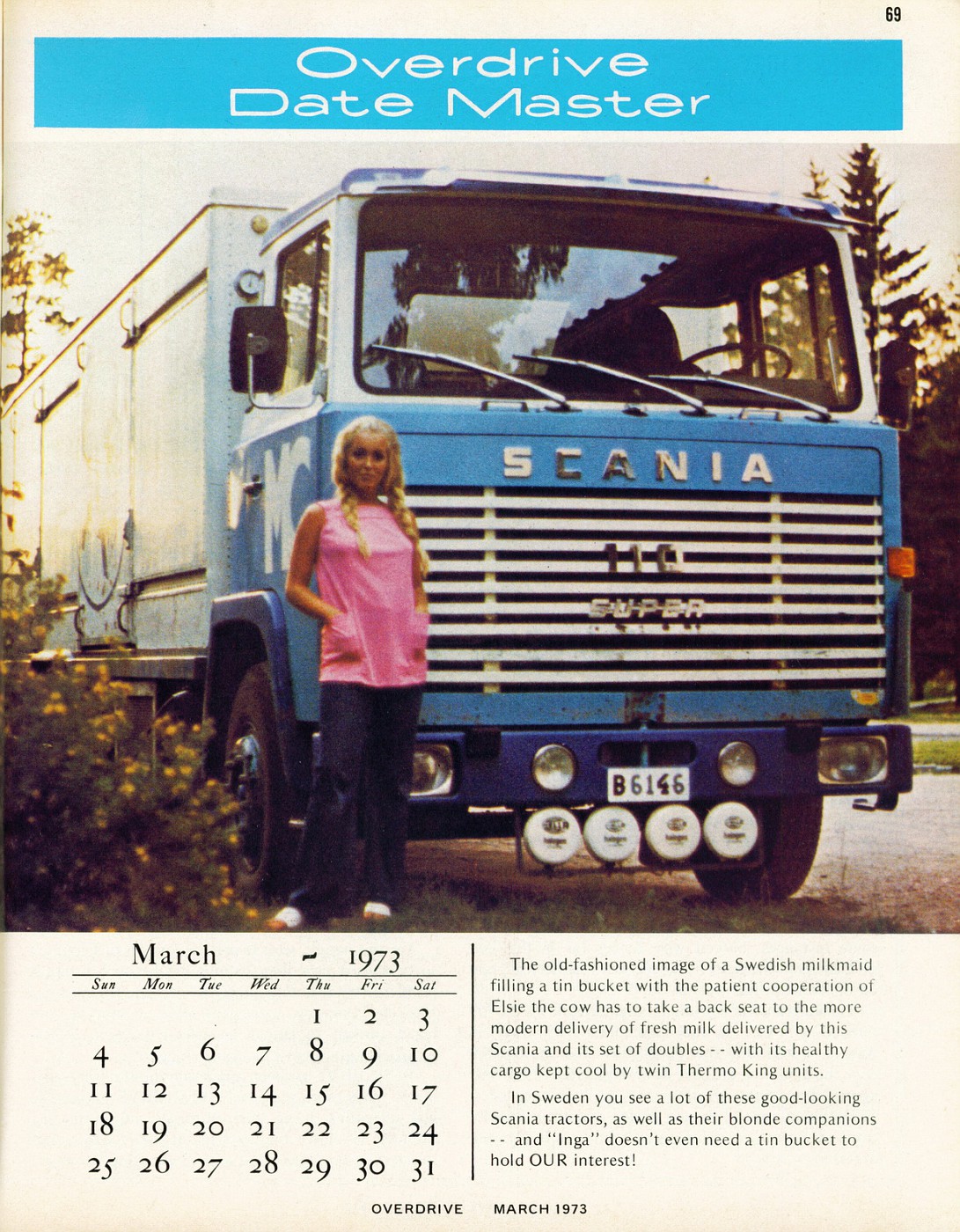 Photo: March 1973 Date Master | 03 Overdrive Magazine March 1973 album ...