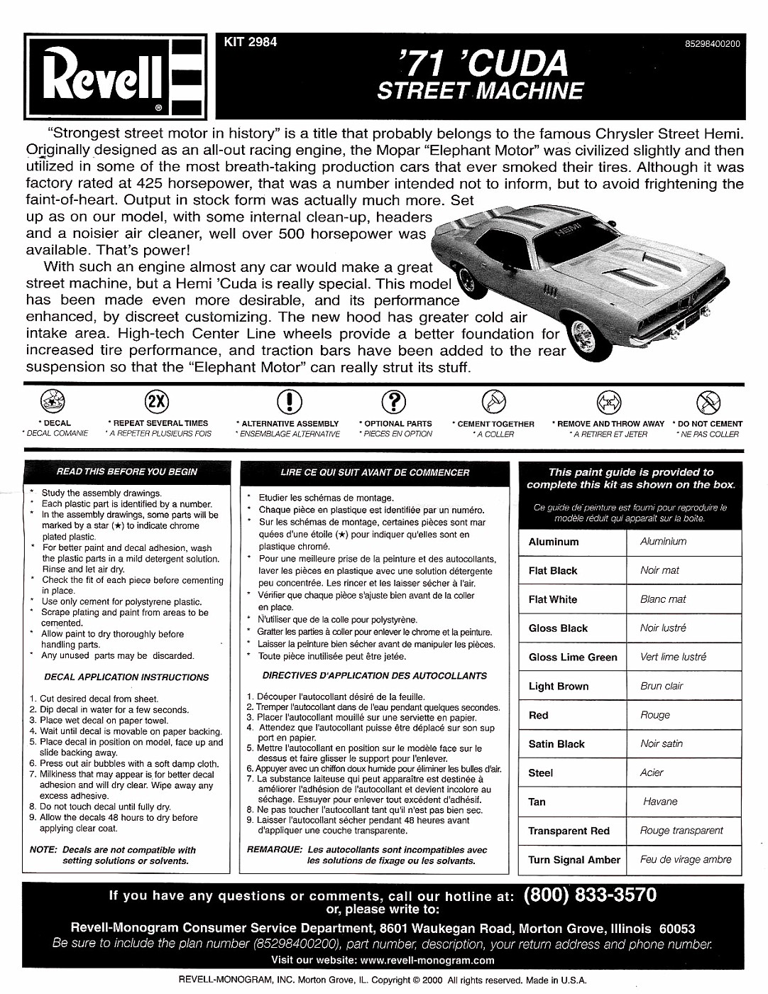 Photo: Revell '71 Cuda Street Machine page 1 | REVELL '71 Hemi Cuda ...