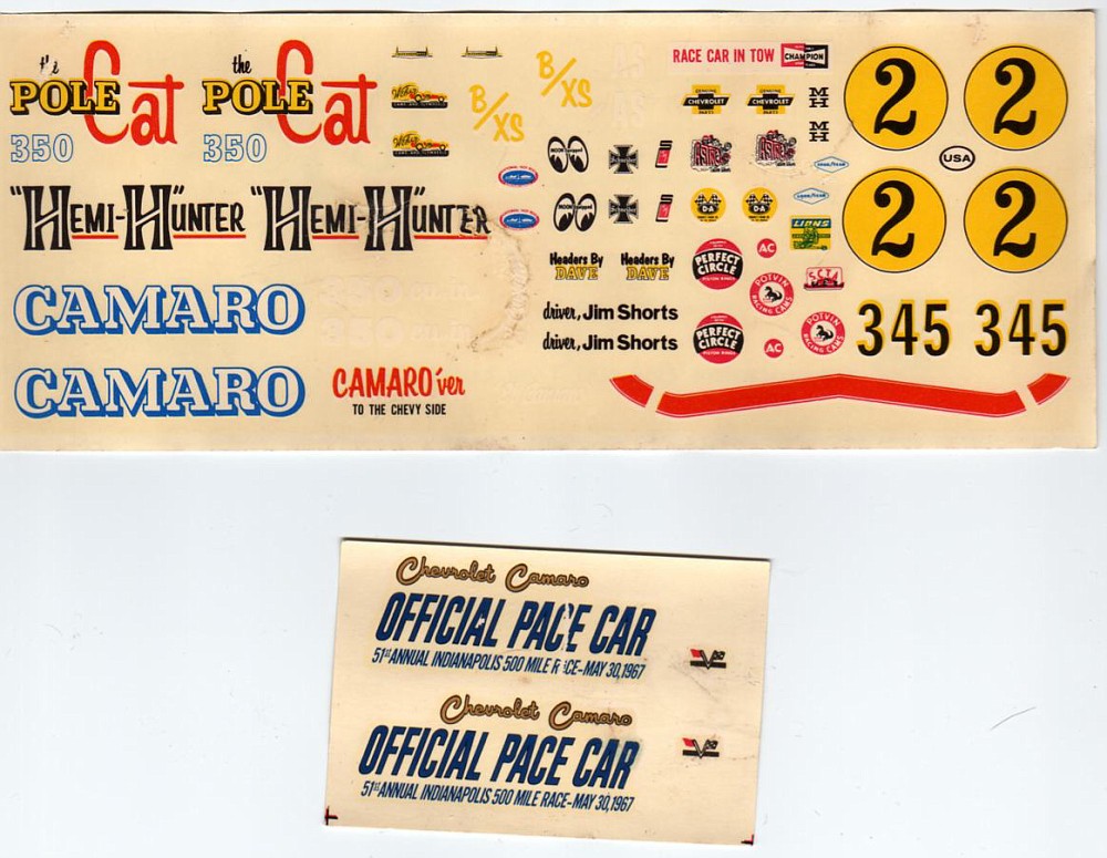 Photo: 67 Pace Car decal set original001 | AMT '67 Camaro SS Official ...