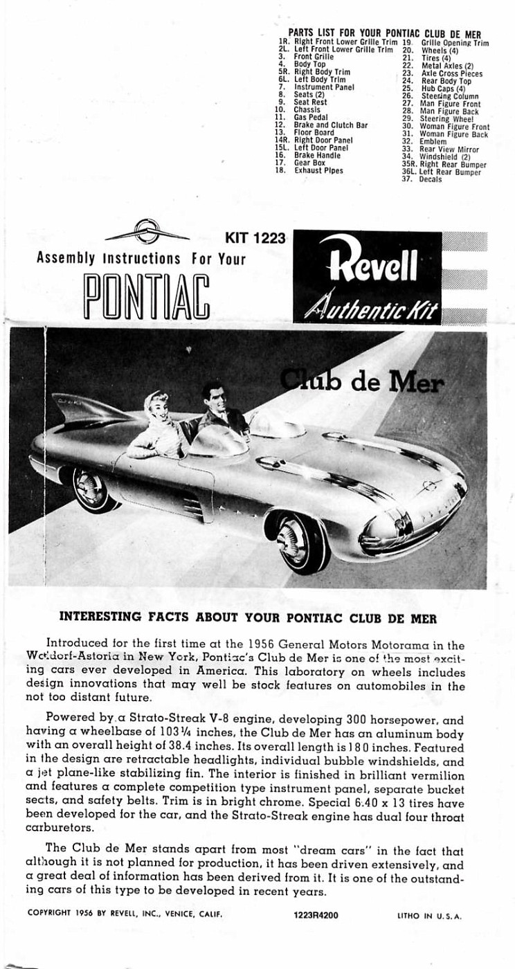 Photo: 1956 Pontiac Club de Mer Page 1 | REVELL '56 Pontiac Club de Mer ...