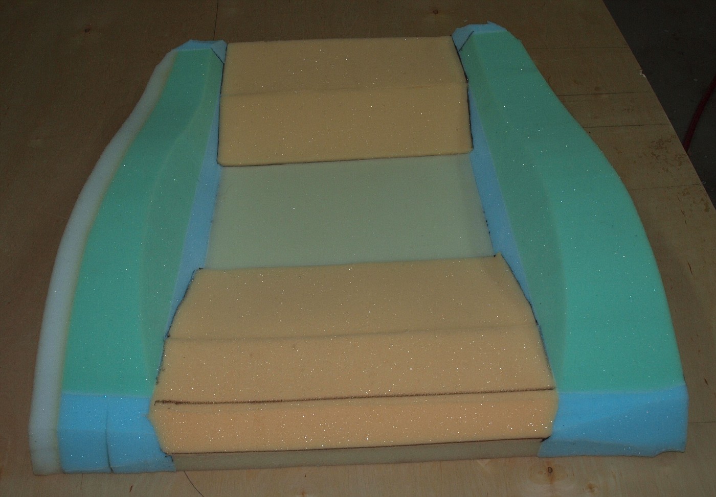 Photo: Foam blocks rough glue-up prior to final shaping, driver's seat ...