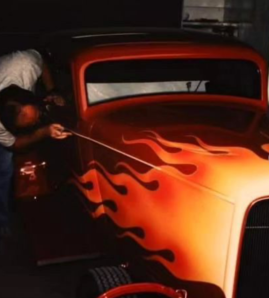Photo: Boyd Red Flames & pinstriping by Dennis Ricklefs From Gary ...