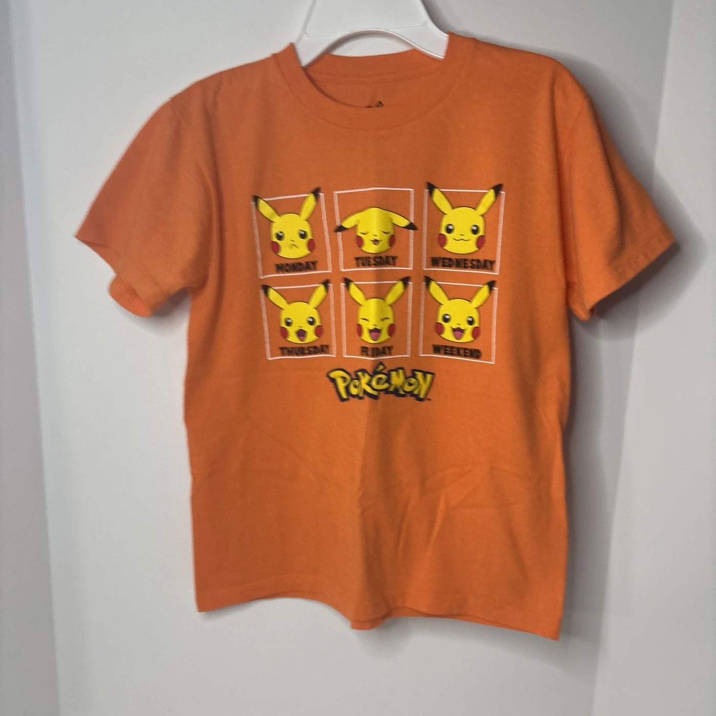 Photo: Pokemon Pikachu Weekday Chart Orange T-shirt Youth S | pokemon ...